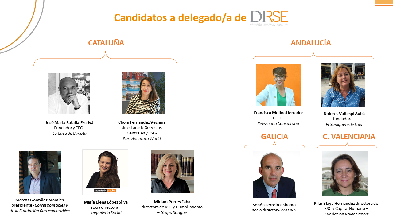 Ya tenemos los candidatos para las delegaciones de Andalucía, Cataluña ...